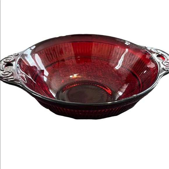 Dining | Vintage Ruby Red Small Bowls With Handles | Poshmark